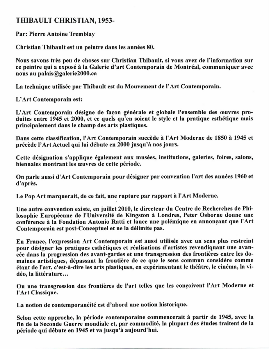 THIBAULT CHRISTIAN, 1953- – Galerie2000