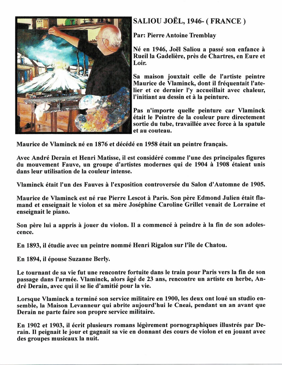 SALIOU JOËL, 1946– (CANADA-FRANCE) – Galerie2000